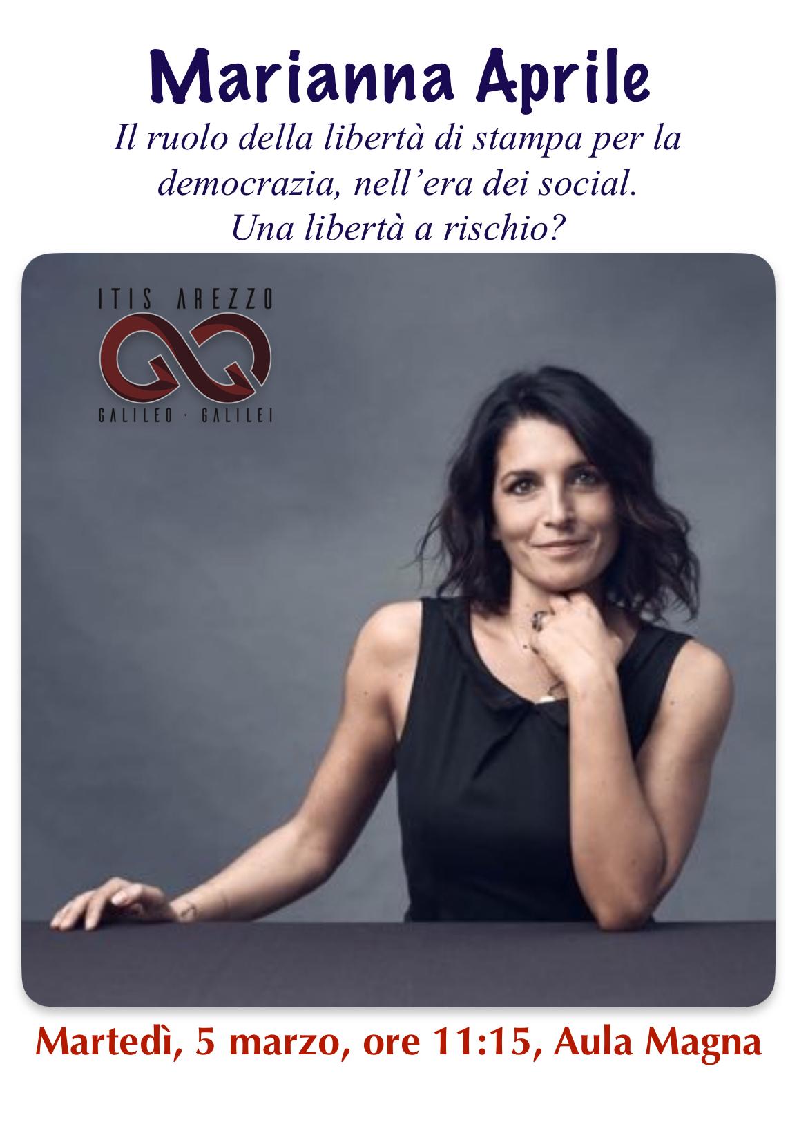 Itis Galilei, un incontro tra gli studenti e la giornalista Marianna Aprile Itis Galilei, un incontro tra gli studenti e la giornalista Marianna Aprile
